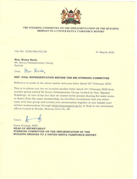 BBI Team Gags Moses Kuria - Kenyans.co.ke BBI Team Gags Moses Kuria - Kenyans.co.ke